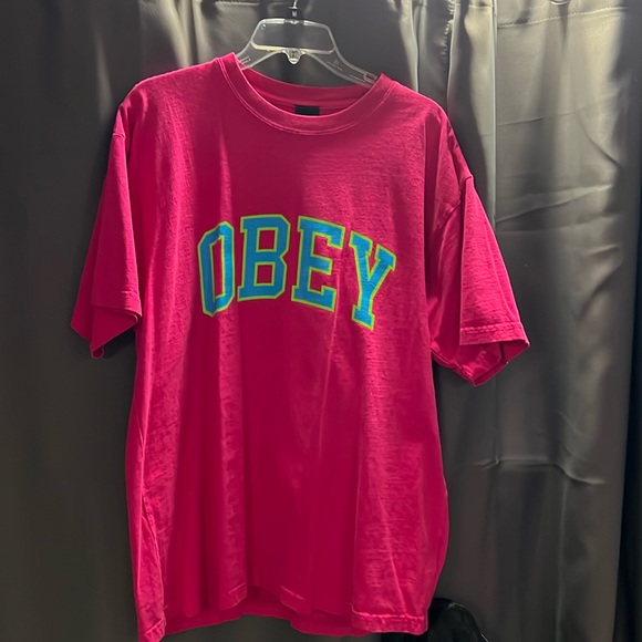 Obey | Shirts | Obey Mens Shirt Large Pink | Poshmark
